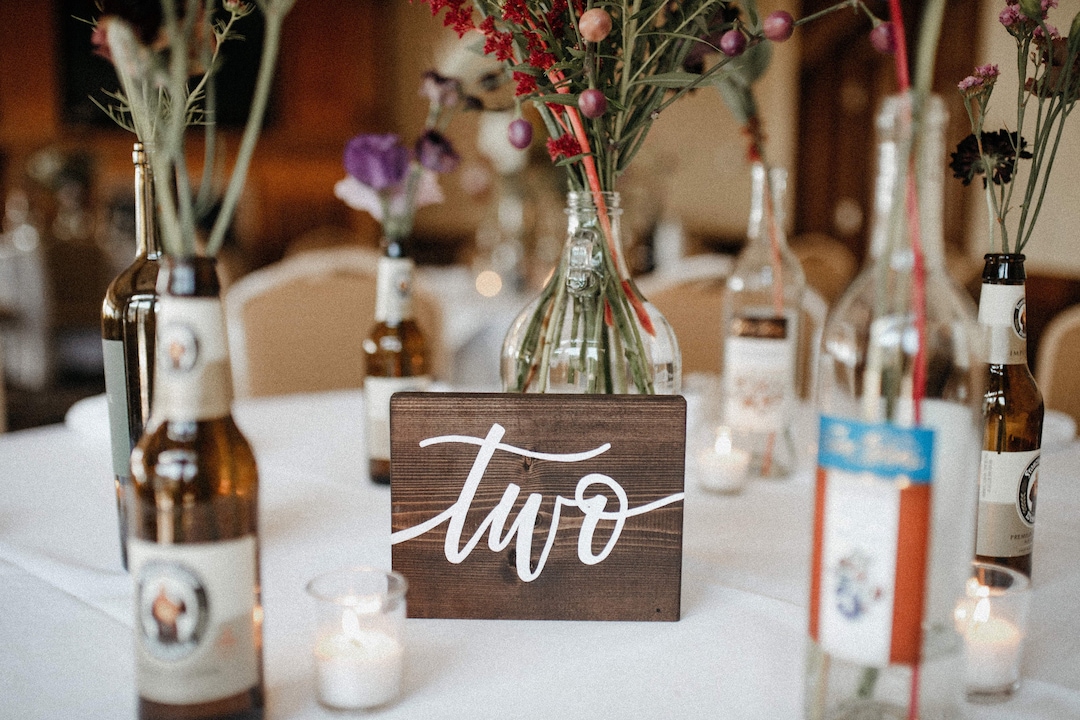 Wedding Table Numbers, Reception Signage, Wooden Table Number, Wedding ...