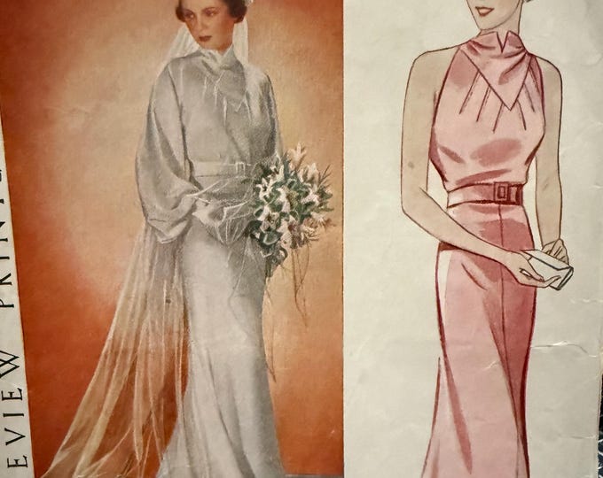 Original 1927 Bridal Gown Sewing Pattern for Size Breast 34"/hip 37" by Pictorial Review 8277 - Etsy