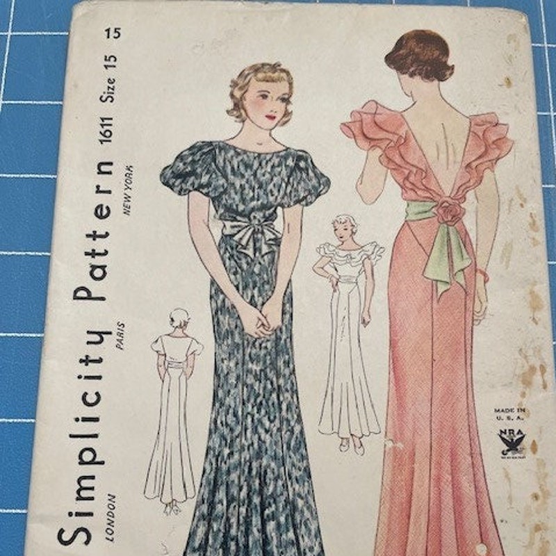 1930s Evening Gown Pattern - Etsy
