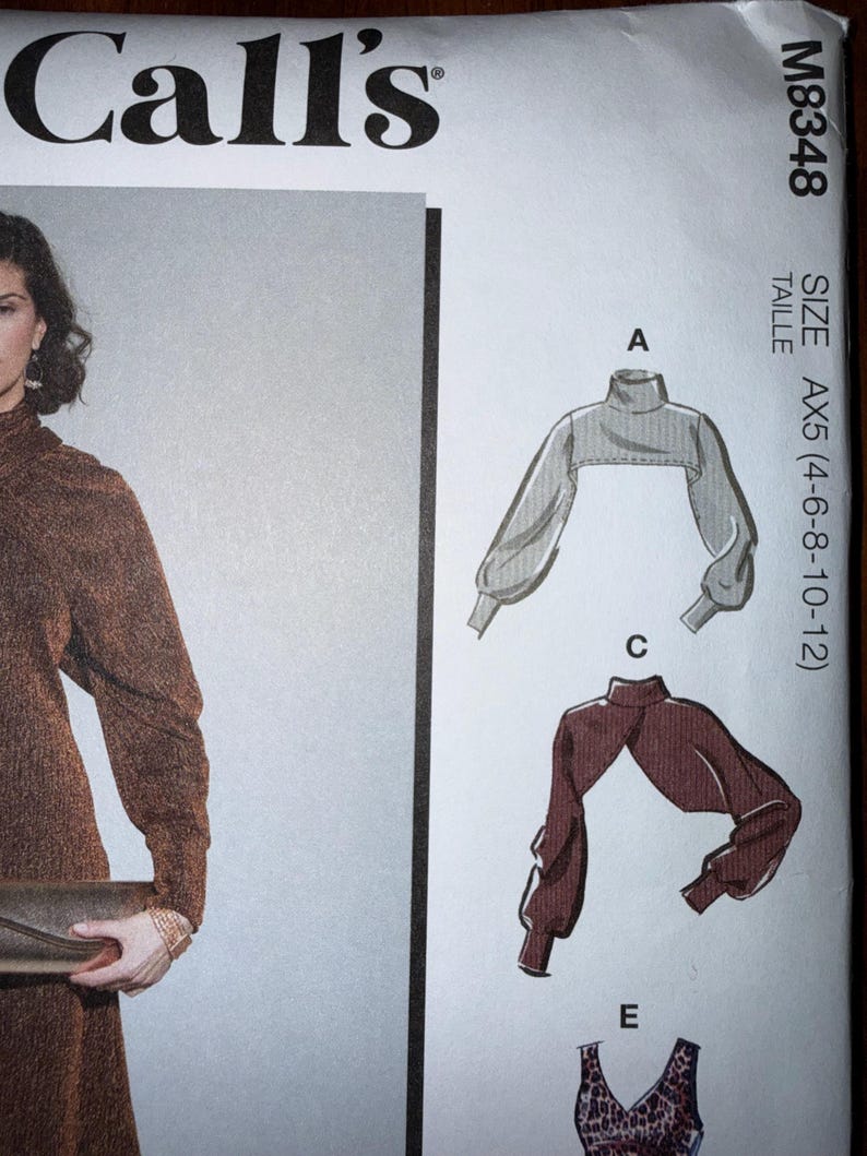 Mccalls Misses Dress and Shrug Sewing Pattern #M8348/ Size 6,8,10,12 ...