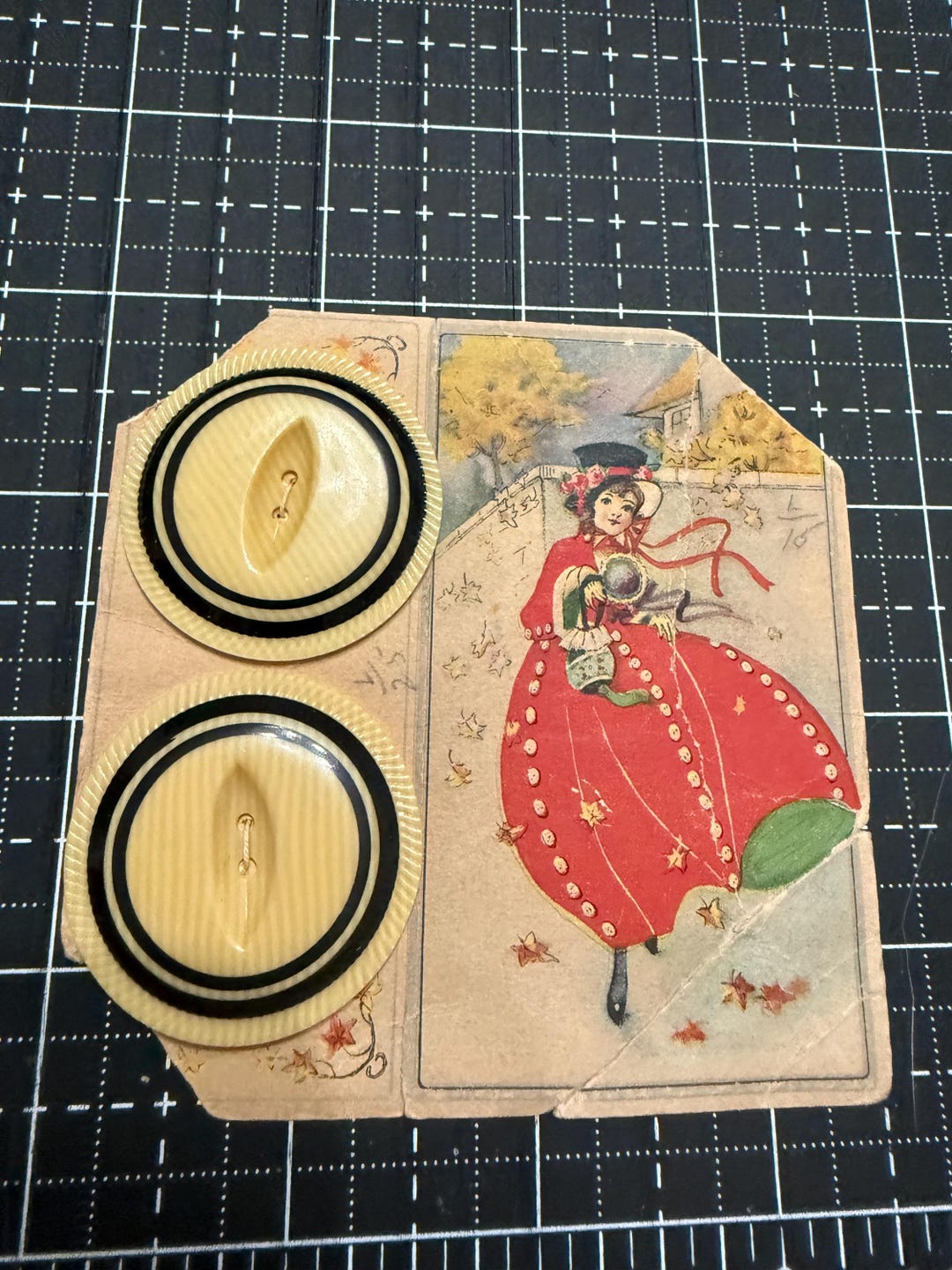 1870’s Antique Buttons on a Card Size Unknown/ Excellent Graphics/ Rare ...