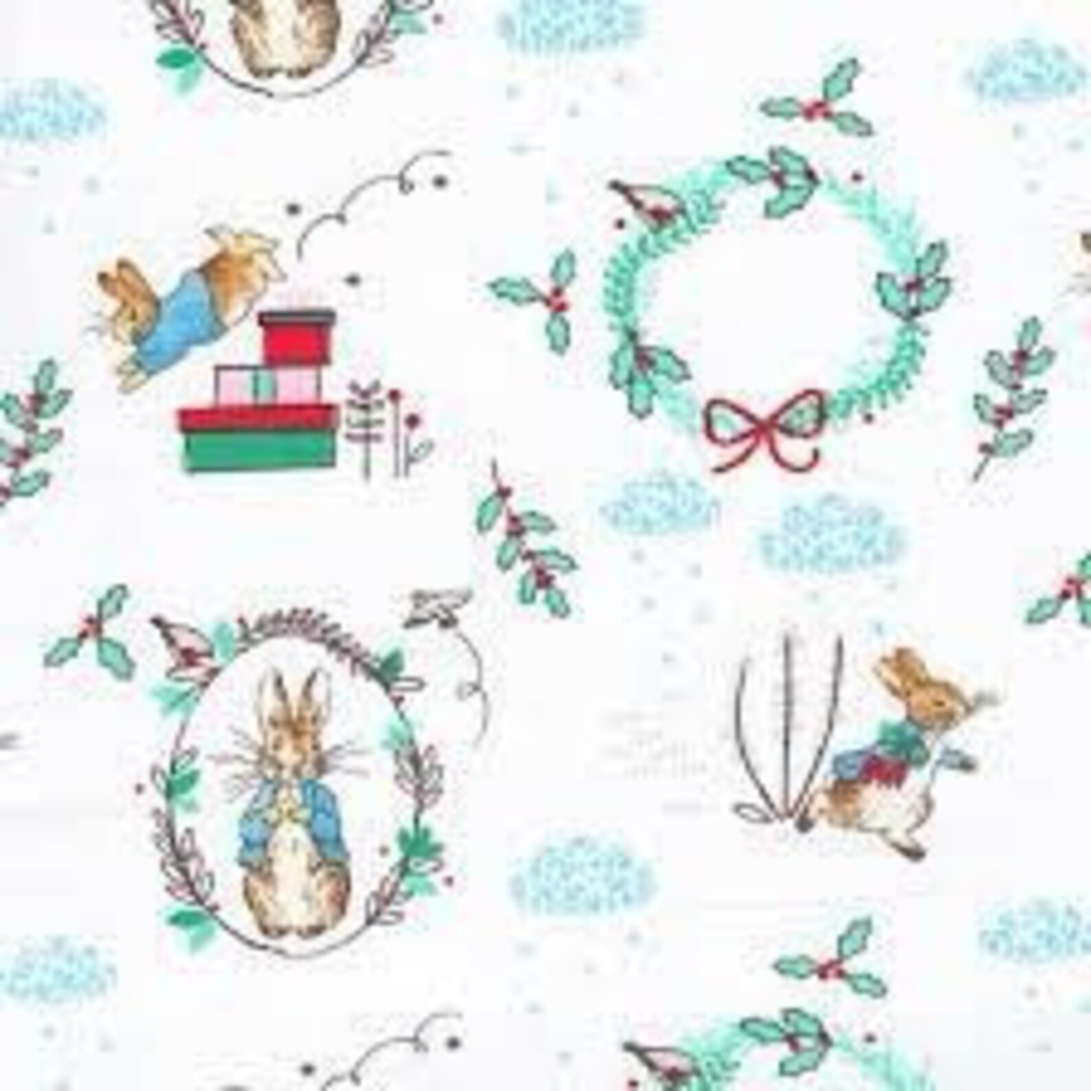 Peter Rabbit Christmas Christmas Wreath on a White Background - Etsy