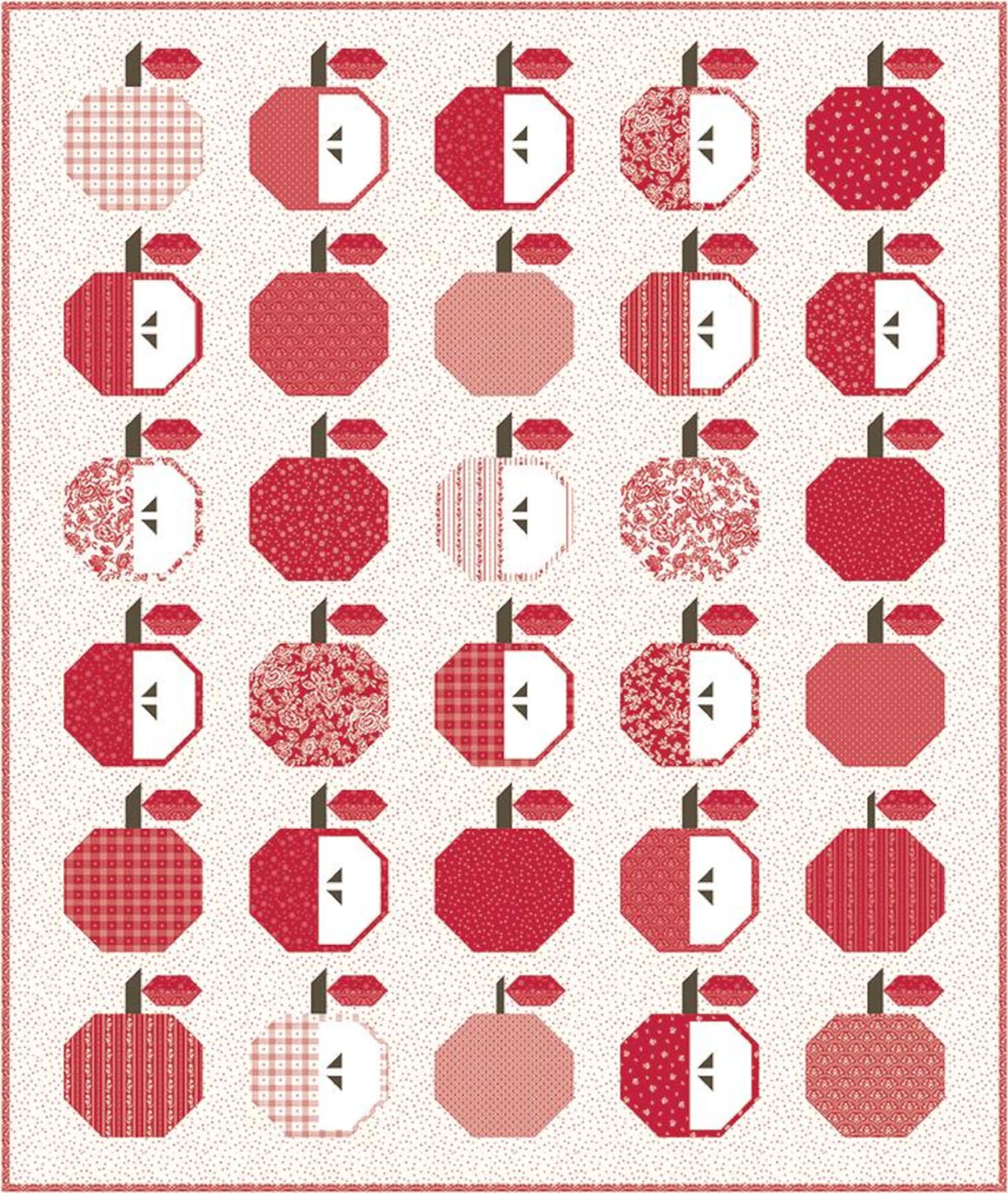 Red Delicious Candy Apple Red Check Print Fabric by RBD Designers for ...