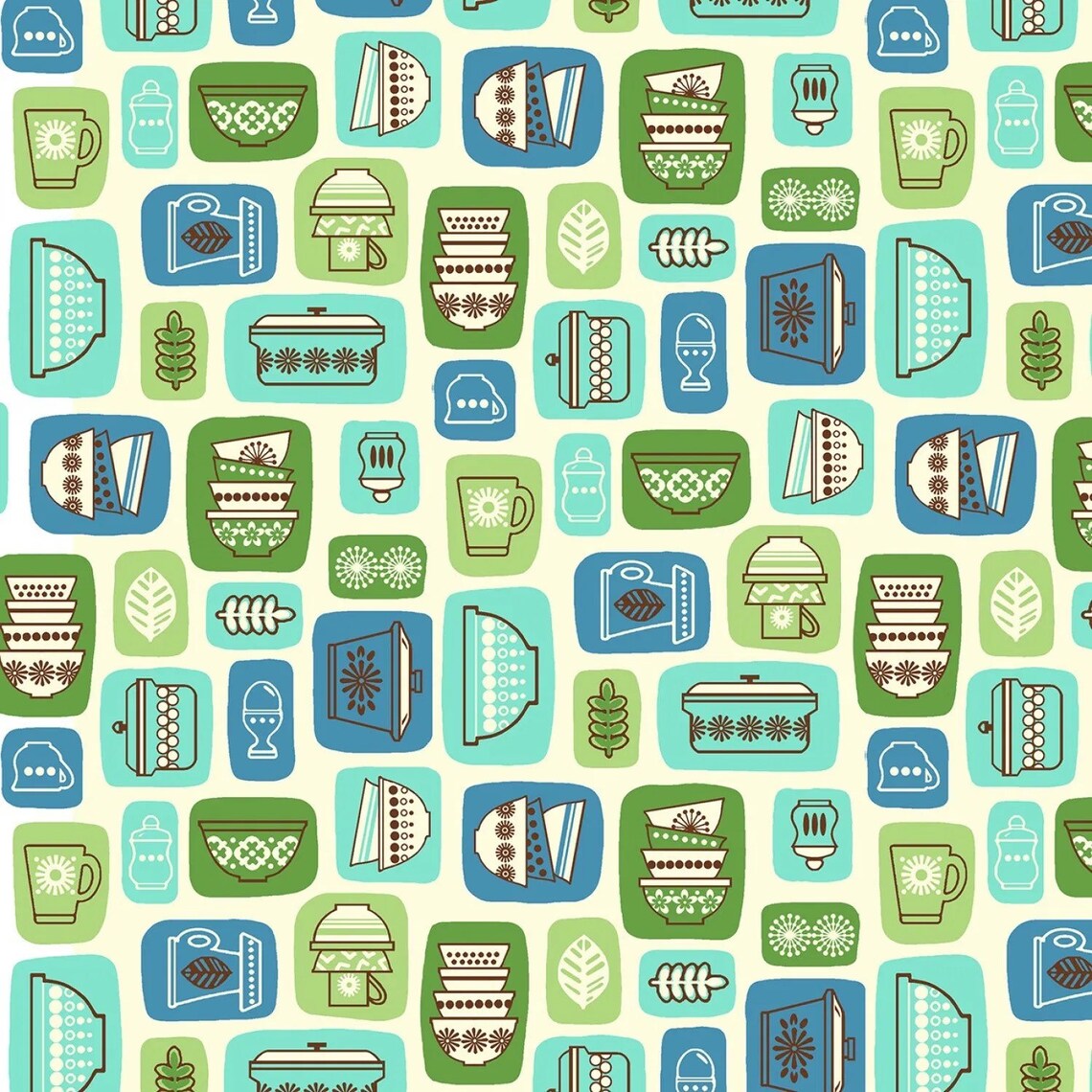 Retro Kitchen Flea Market on a Cool Green Background by - Etsy