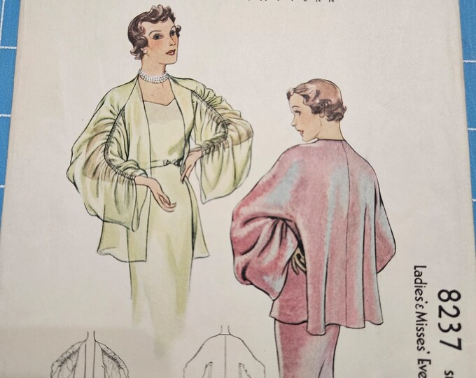 Mccall Original 1935 Misses Evening Wrap Sewing Pattern# 8237 /size ...