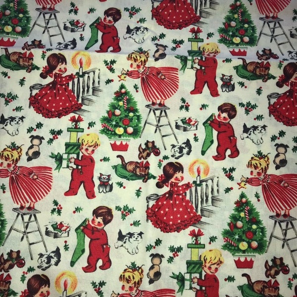Retro Christmas Fabric - Etsy