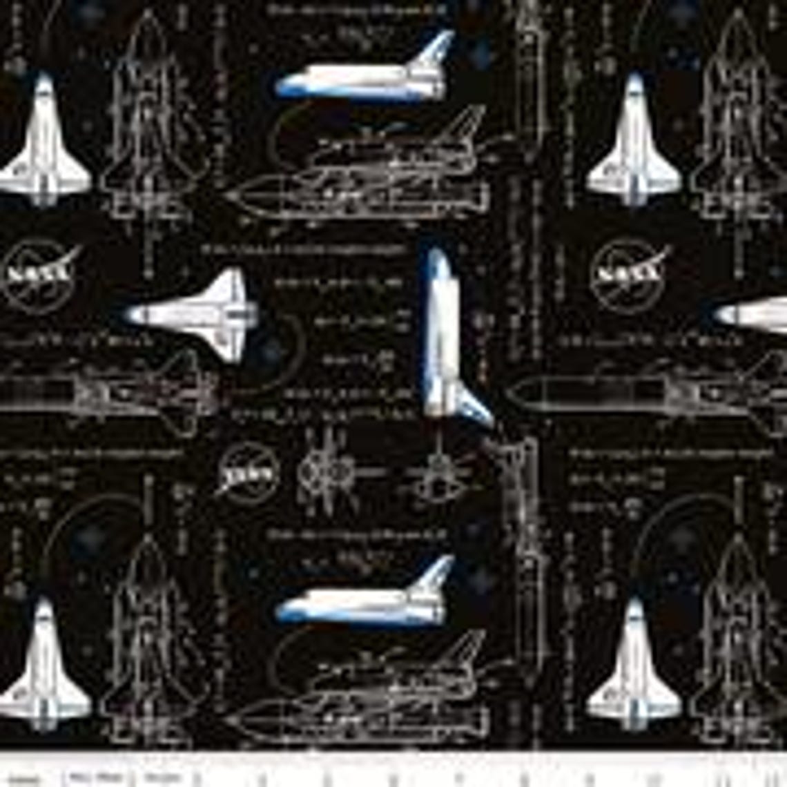 Outer Space by NASA - Rocket Math on Black Background by RBD/ Cotton ...