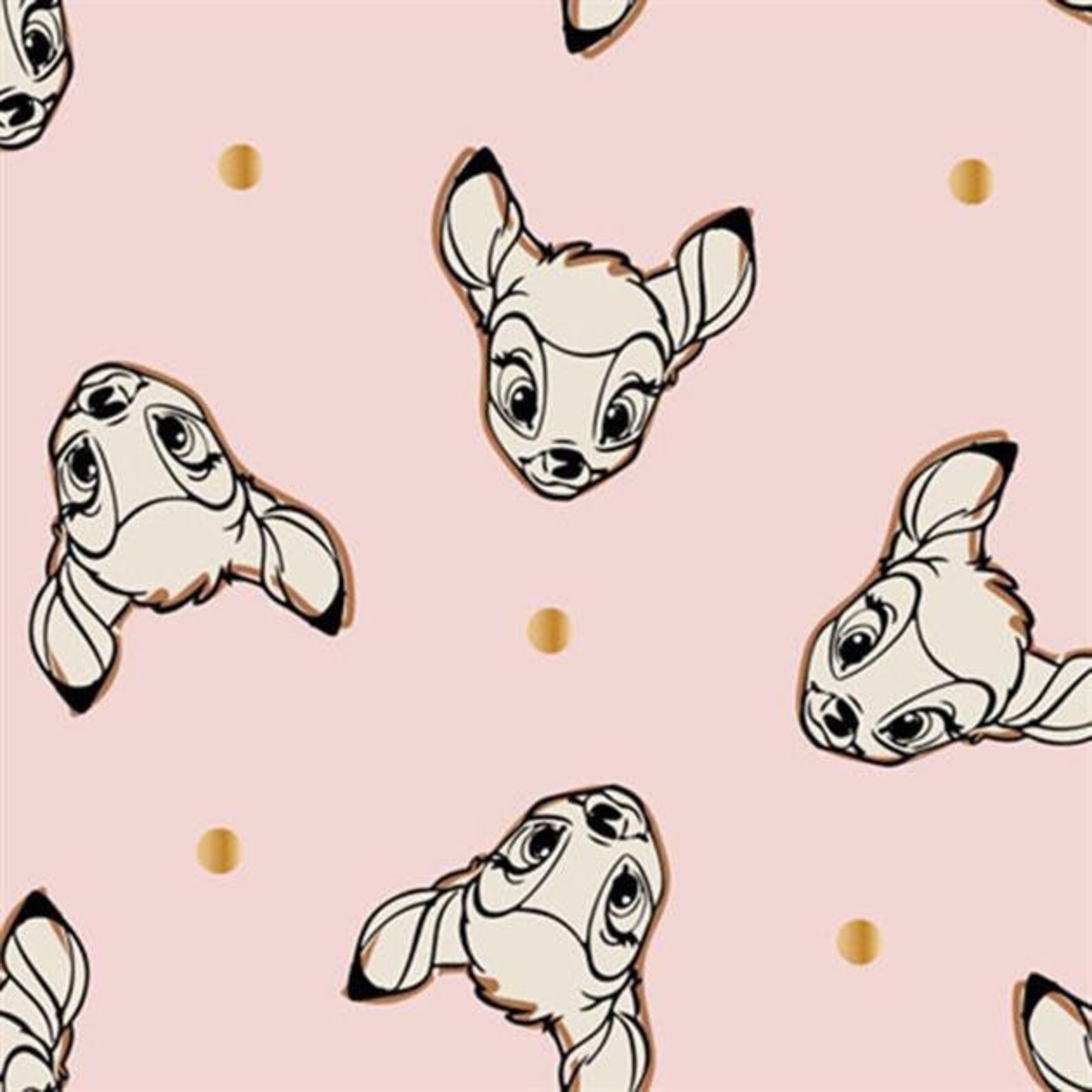 Disneys Bambi bambi Toss on a Pink Background With Gold Dots - Etsy