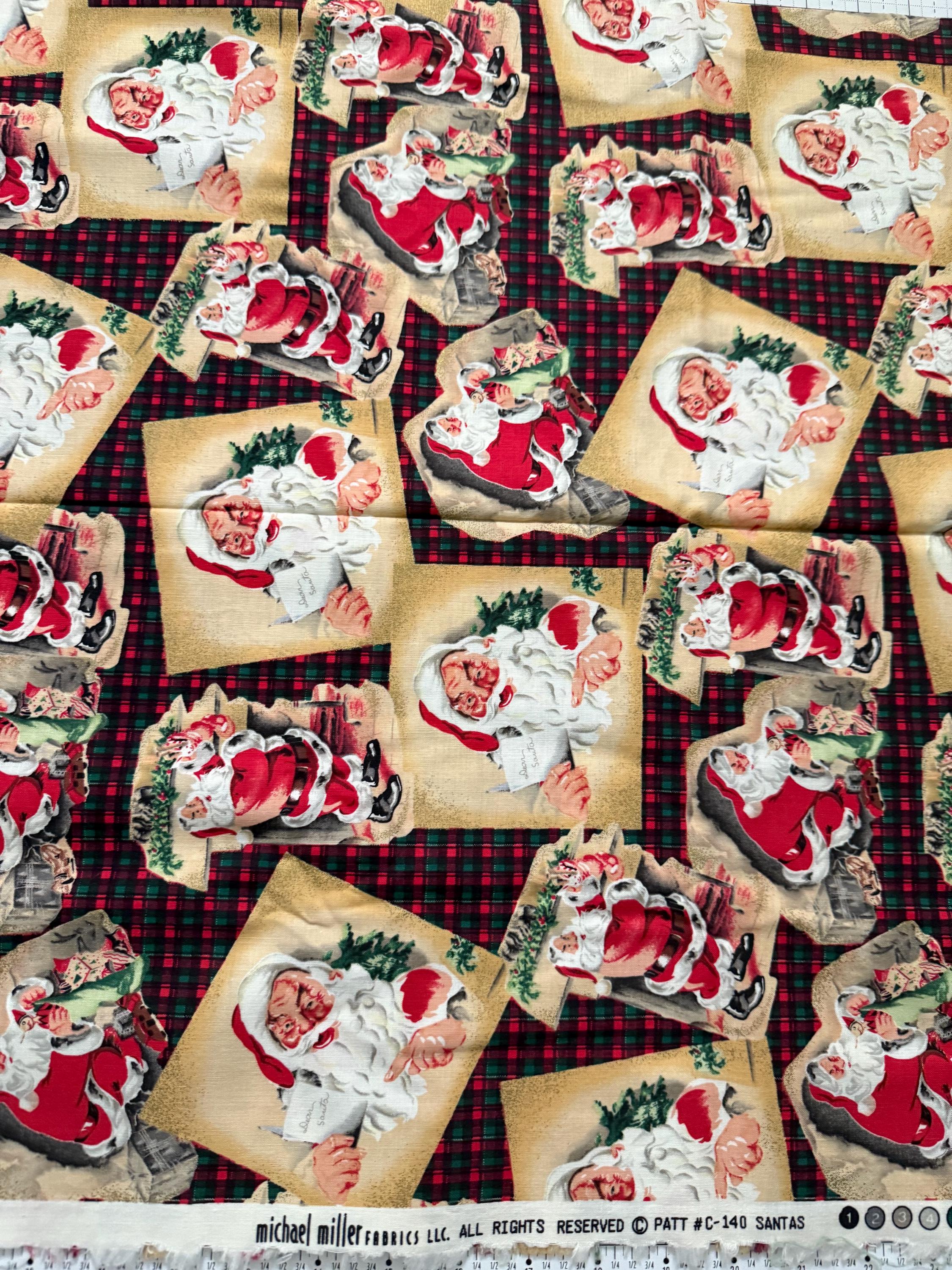 Dear Santa Retro Christmas Fabric by Michael Miller Fabric/ OOP/ Cotton ...