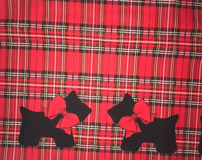 Scotty Dogs on Red Plaid Rare Out of Print Fabric by Patty Reed/fabric ...