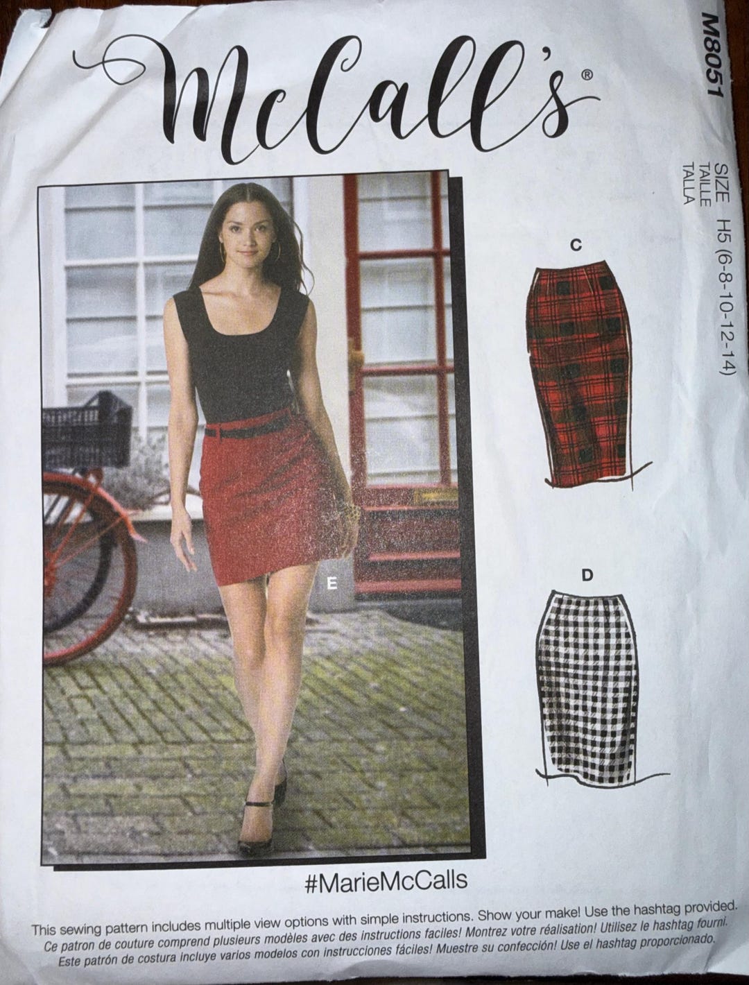 Mccalls Misses Skirt Sewing Pattern #M8051/ Size 6,8,10,12,14/ New ...