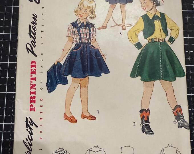 Original Simplicity Girls Western Wear Sewing Pattern #3026/ Size 8 - Etsy