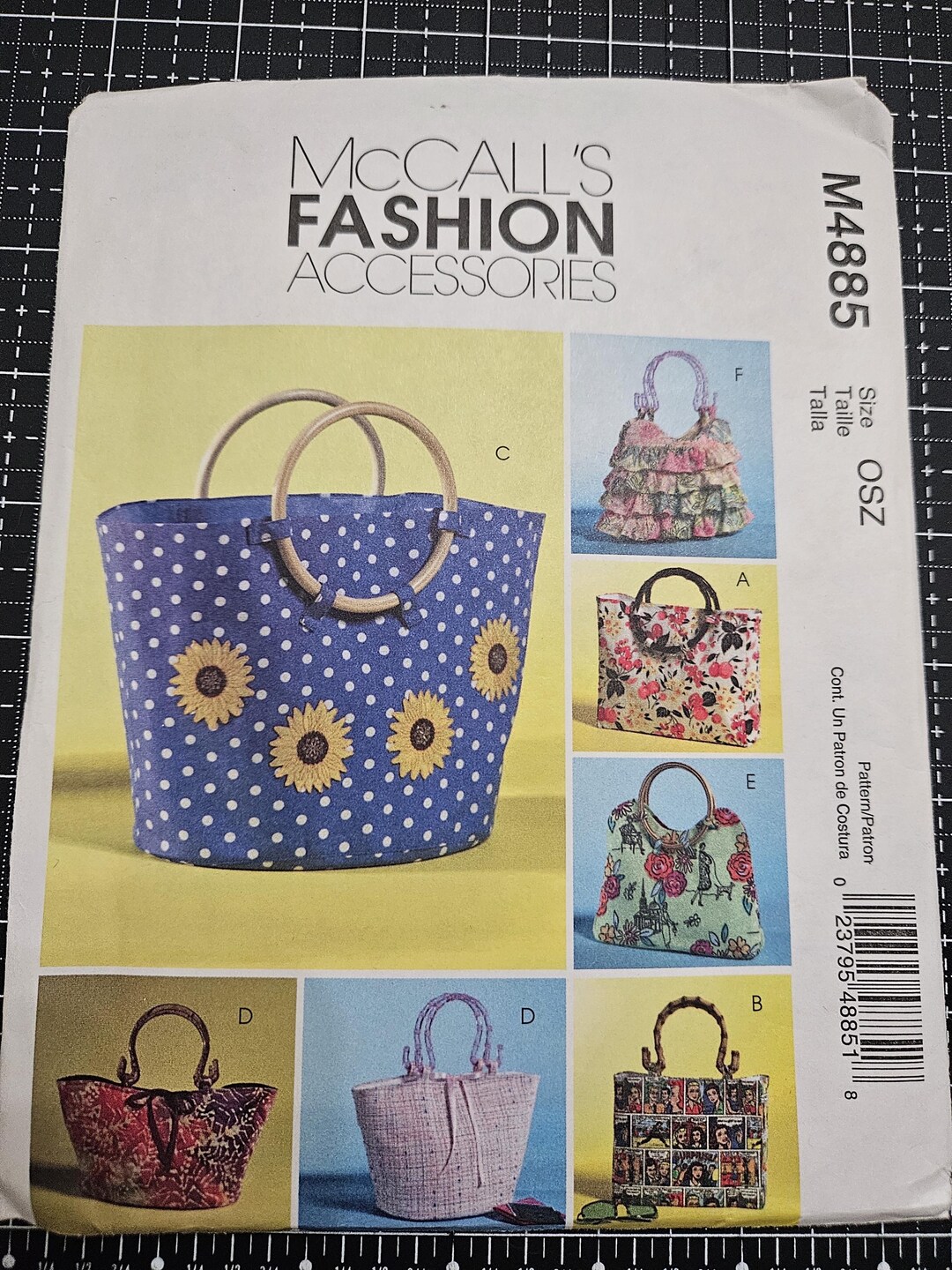 Mccalls Handbag Sewing Pattern in Six Designs # M4885/ Uncut Factory ...