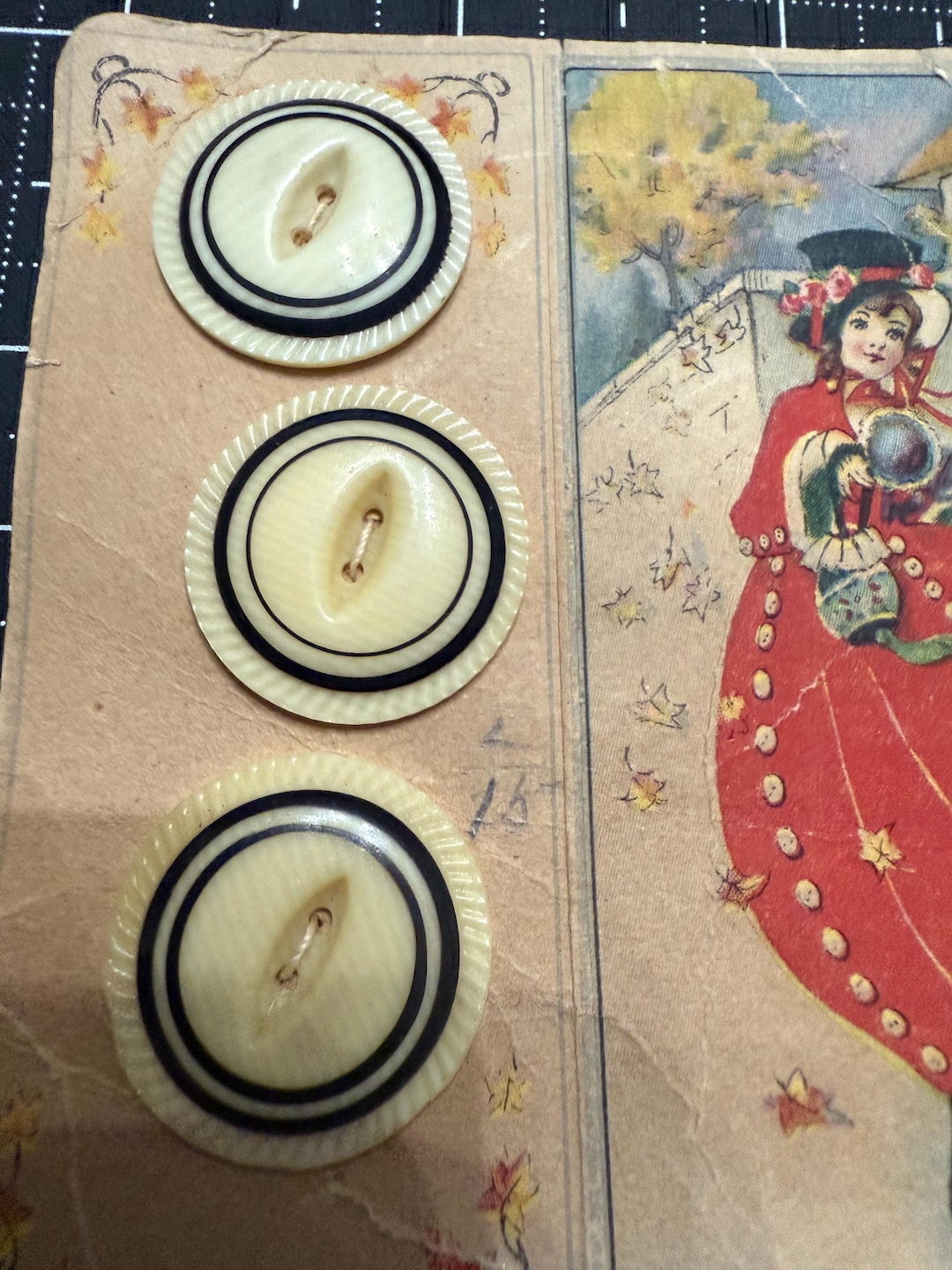 1870’s Antique Buttons on a Card Size Unknown/ Excellent Graphics/ Size ...