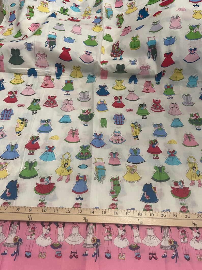 Rare /OOP/ Paper doll border fabric by Mouse Feathers for | Etsy