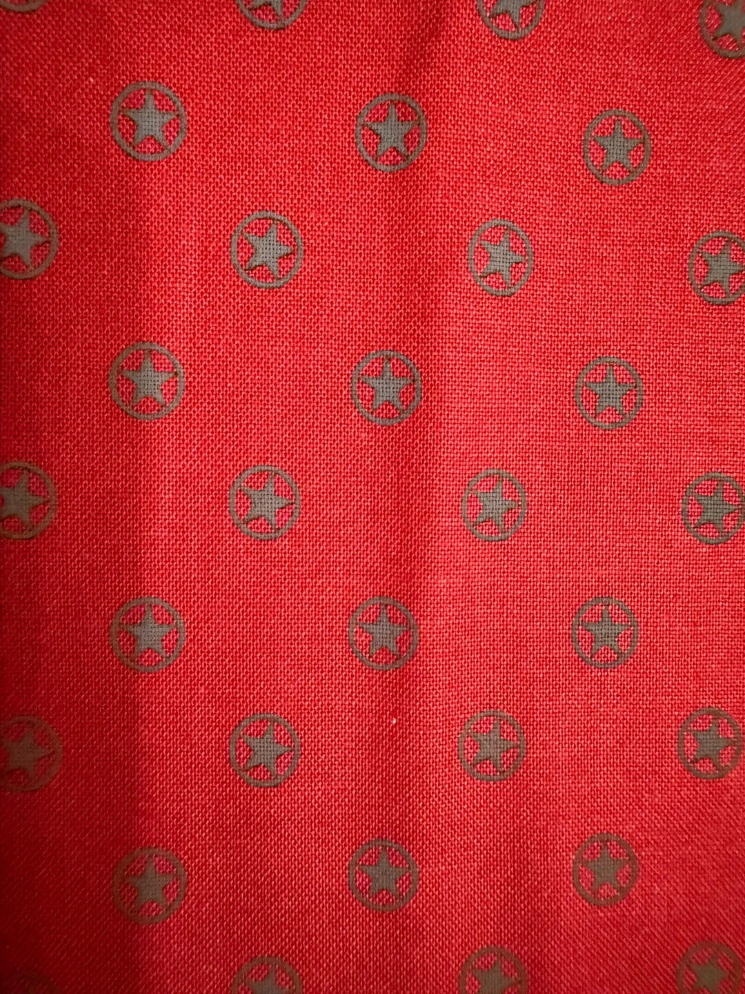 Cowboy- Circle Star on Barn Red Background Print Fabric by Echo Park ...