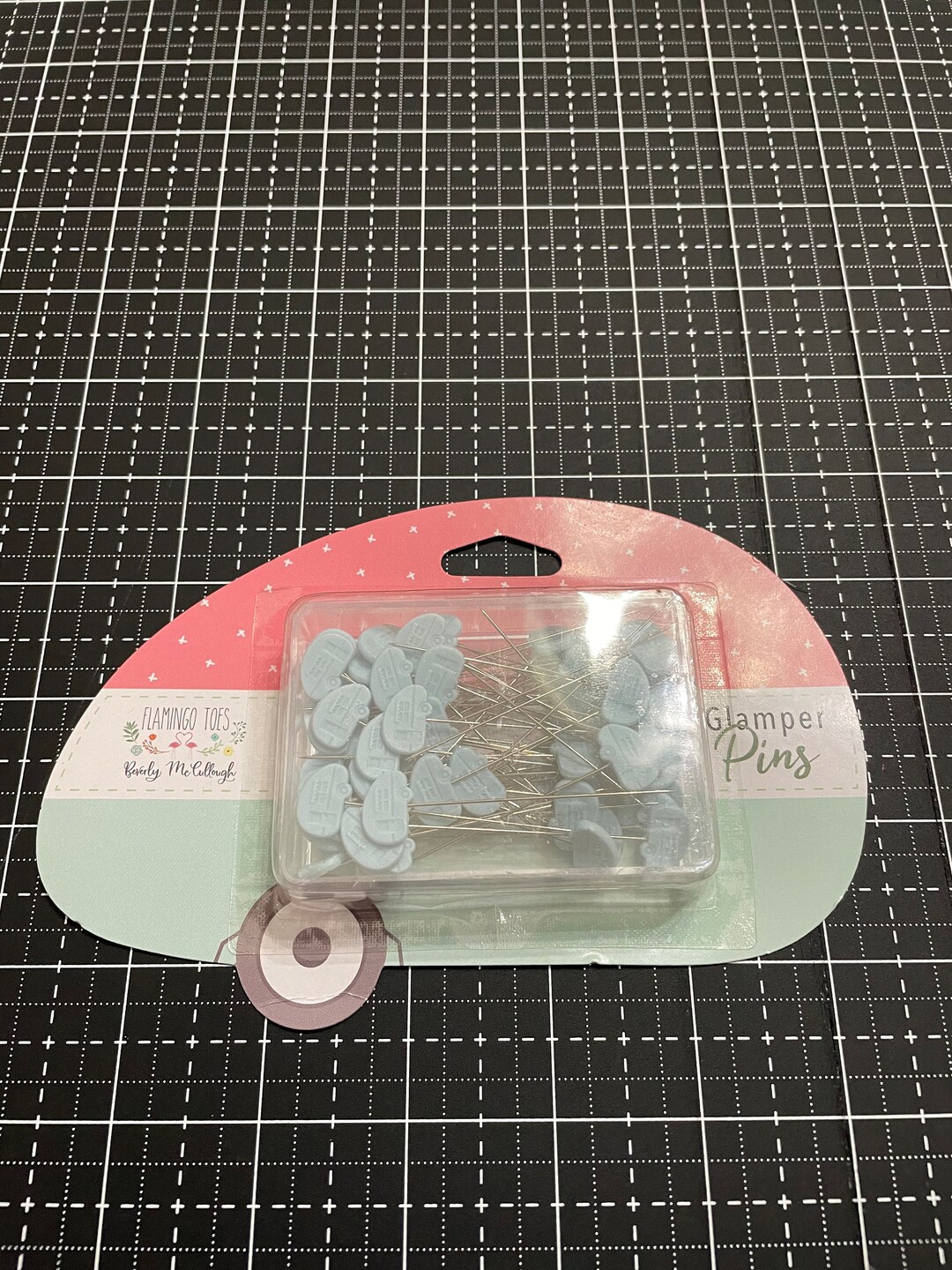 Blue Glamper Pins by Riley Blake Designs/ 60 Sewing or Quiting Pins ...