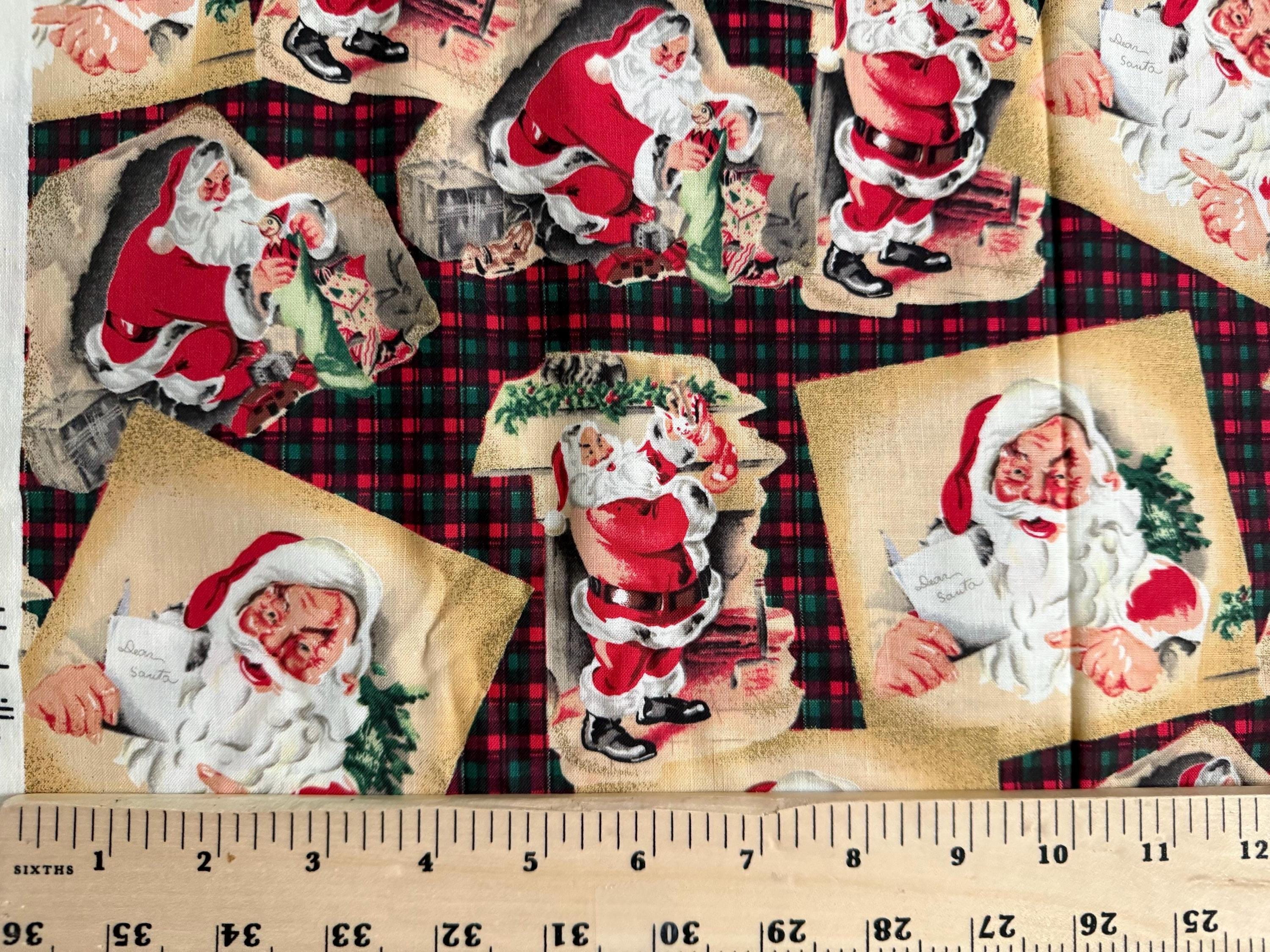 Dear Santa Retro Christmas Fabric by Michael Miller Fabric/ OOP/ Cotton ...