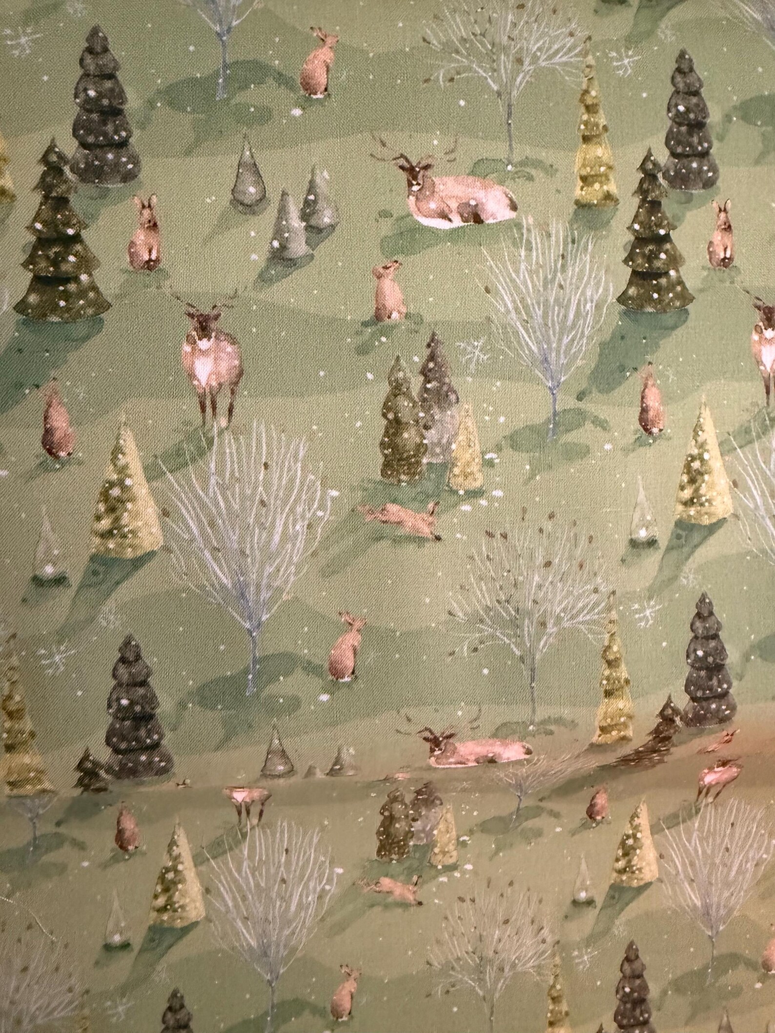 Santa’s Tree Farm - Woodland on Green Background by Riley Blake Designs ...