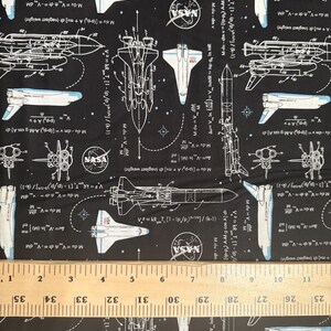 Outer Space by NASA - Rocket Math on Black Background by RBD/ Cotton ...