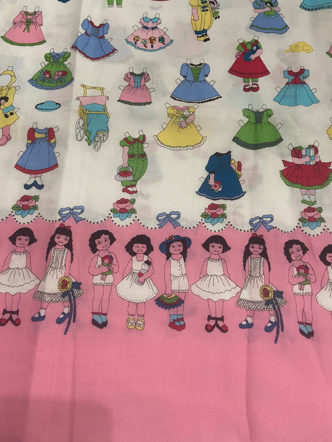 Rare /OOP/ Paper Doll Border Fabric by Mouse Feathers for - Etsy