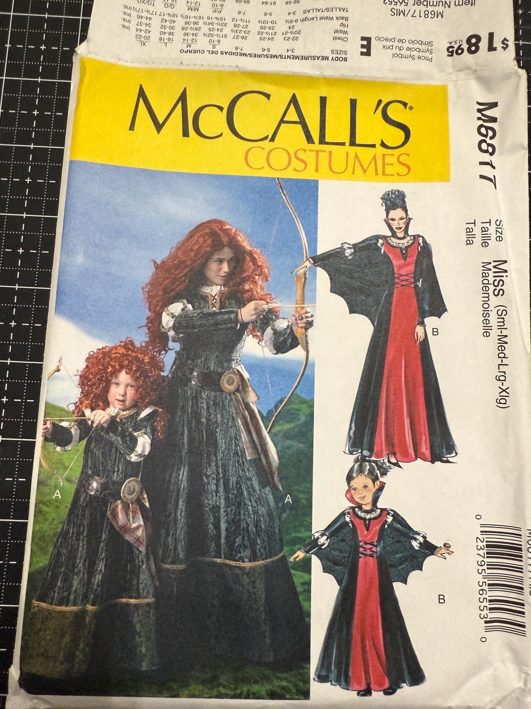 Mccall's Misses “brave” Costume Sewing Pattern # M6817/ Misses Size S-M ...