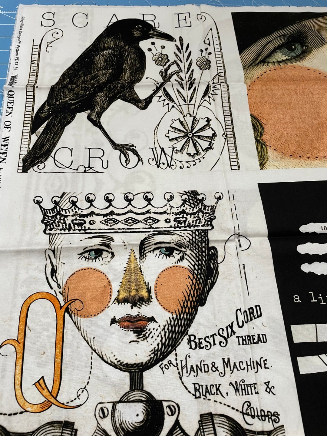 Queen of Ween Antique Style Panel With Raven, Skulls, Etc by J Wecker ...