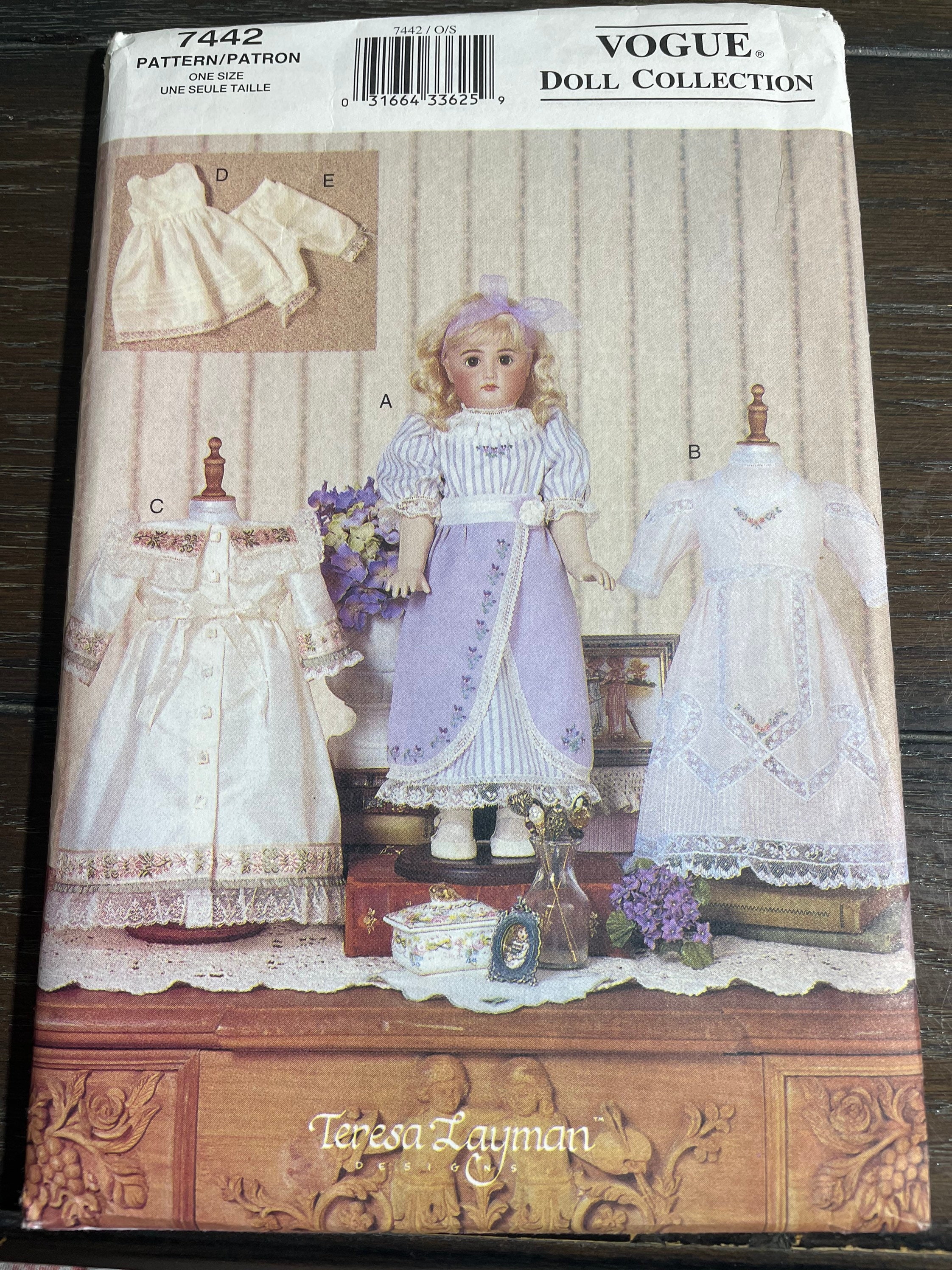 Vogue Doll Collection sewing pattern by Teresa Laymen Design #7442/Doll ...