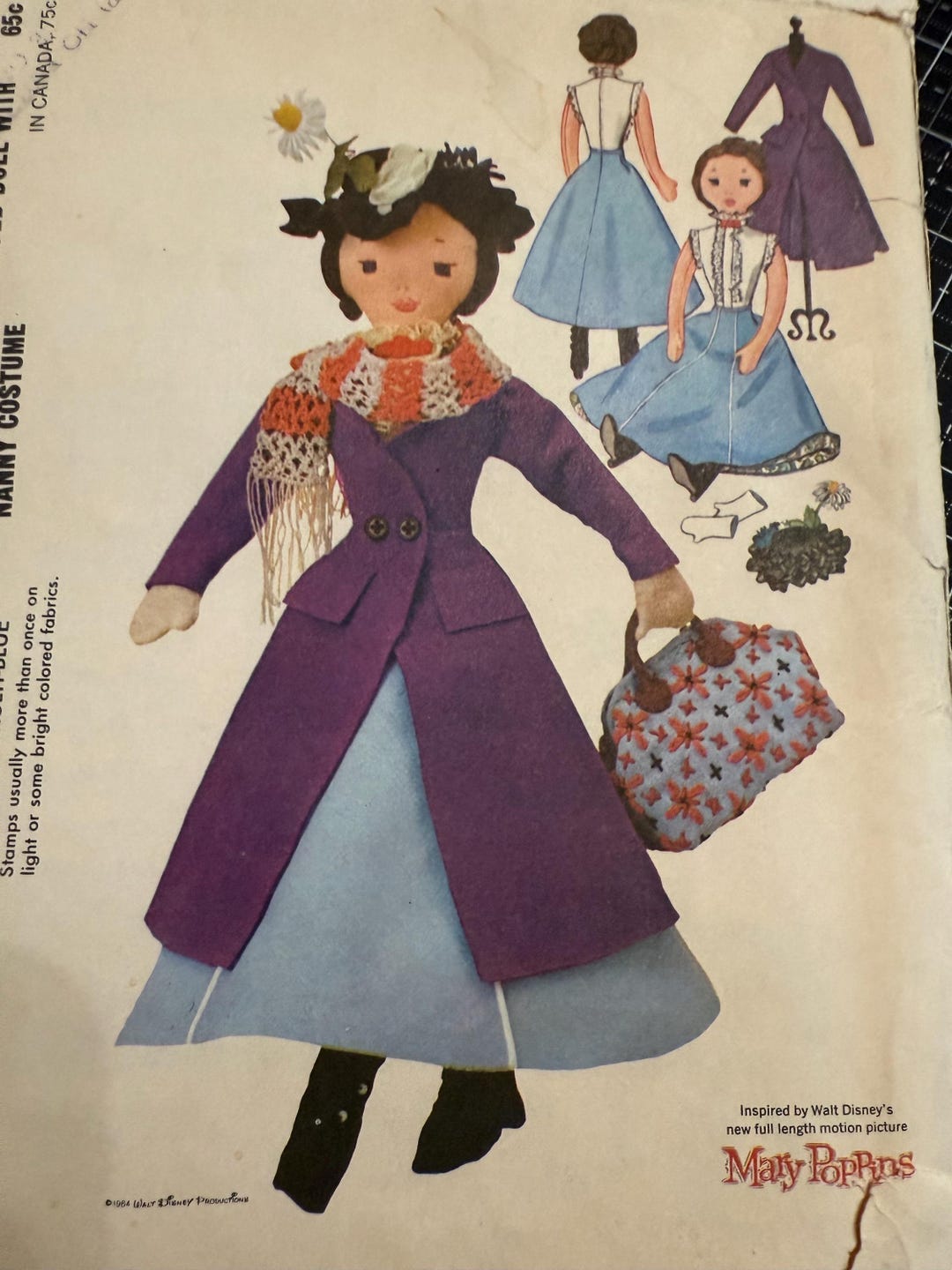 Mccalls Original Mary Poppins Stuff Doll & Nanny Costume # 7432, Sewing ...
