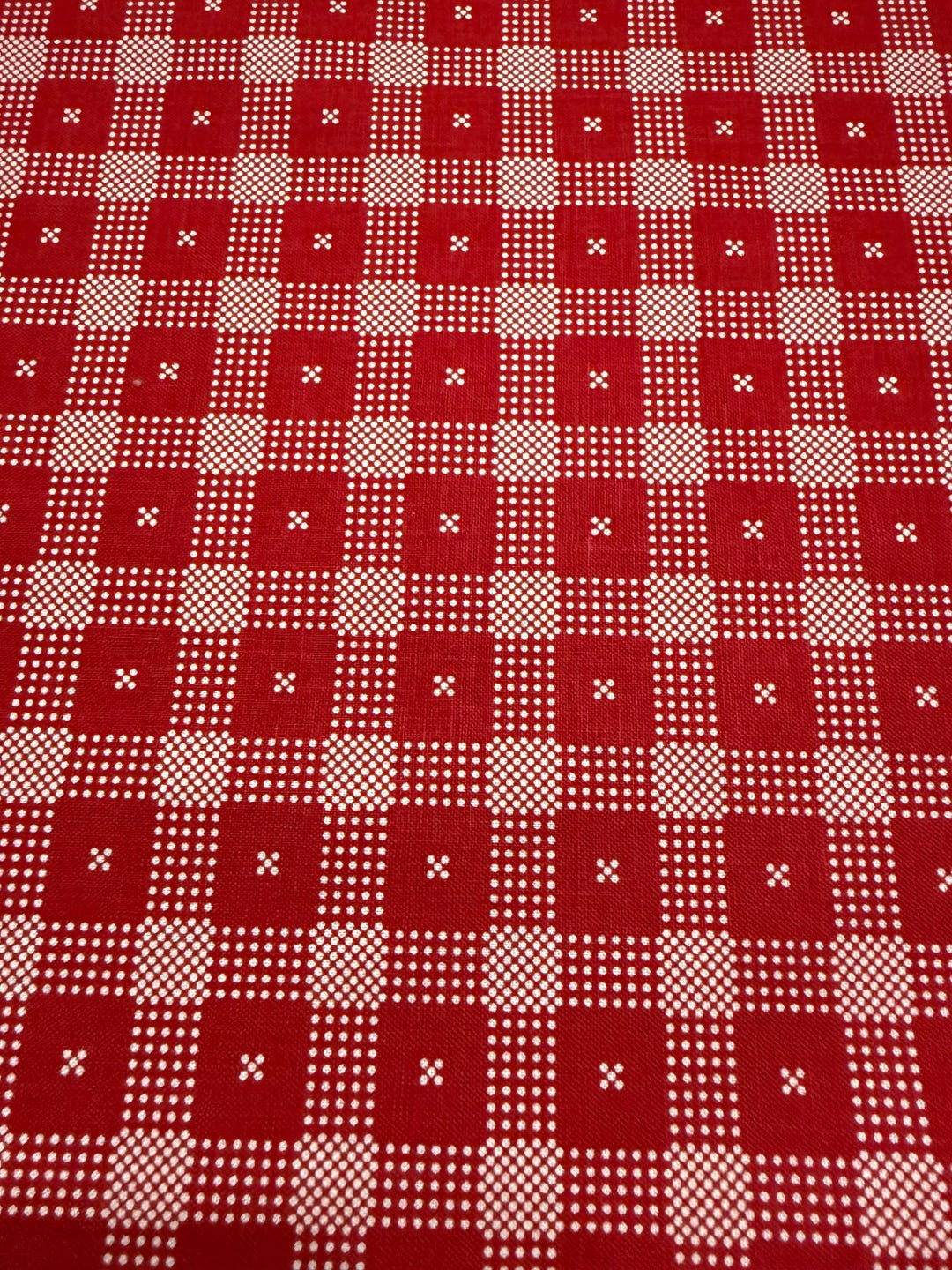 Red Delicious Candy Apple Red Check Print Fabric by RBD Designers for ...