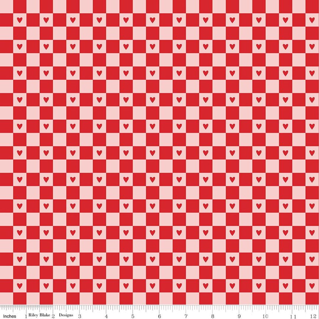 Sweetheart - Red Check Print Fabric by Riley Blake Designs/ Cotton ...