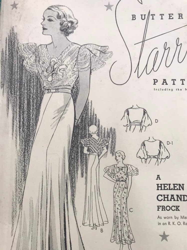 Super Rare Butterick Starred Pattern From 1930s Helen - Etsy