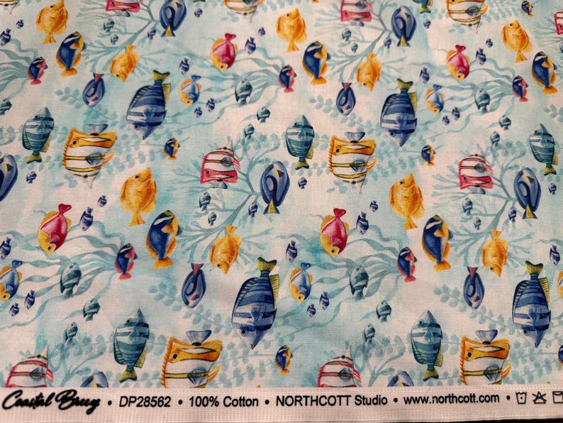 Coastal Breeze - Fishes by Northcott Studios/cotton/ Sold by the Half ...