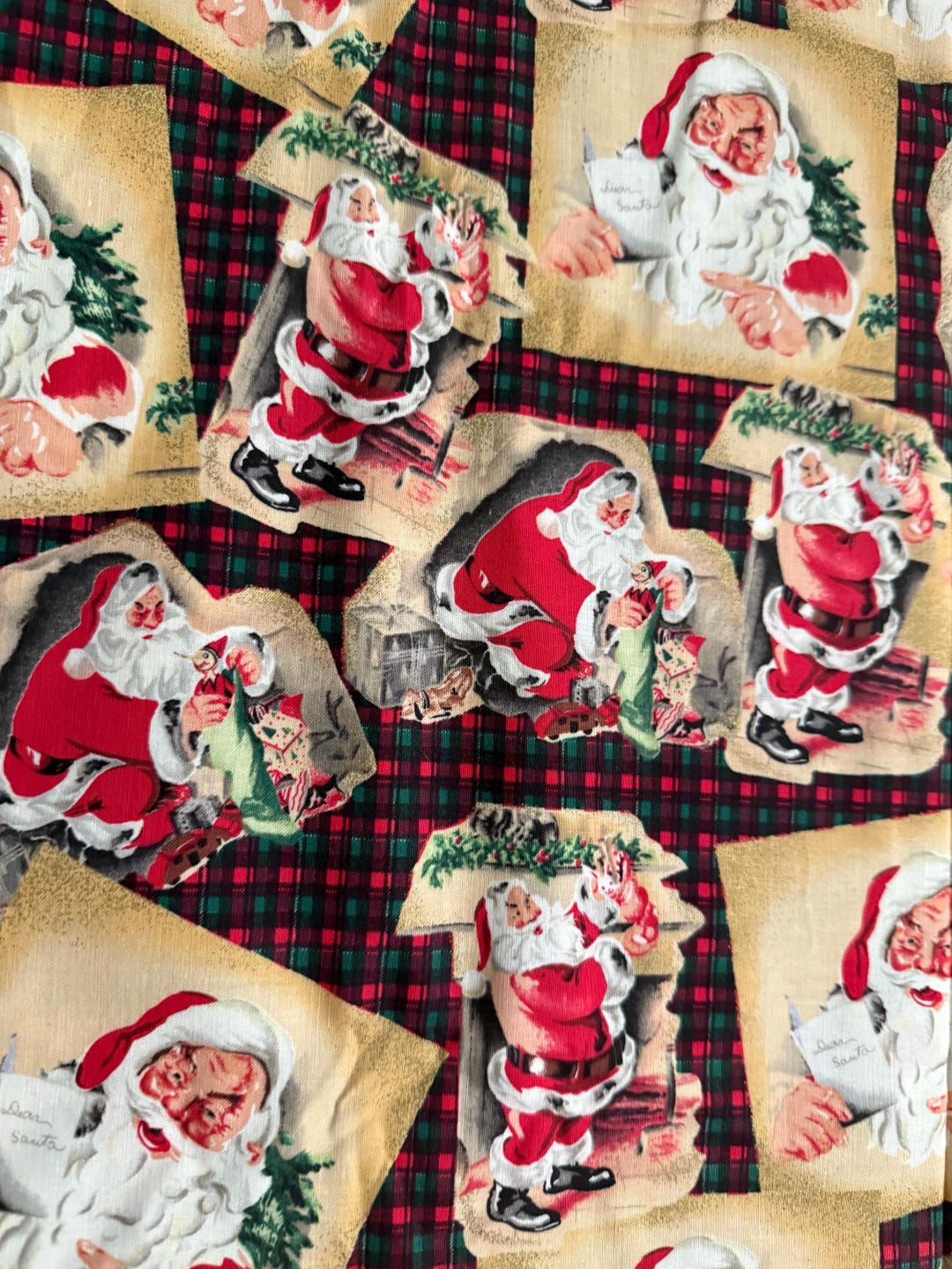 Dear Santa Retro Christmas Fabric by Michael Miller Fabric/ OOP/ Cotton ...