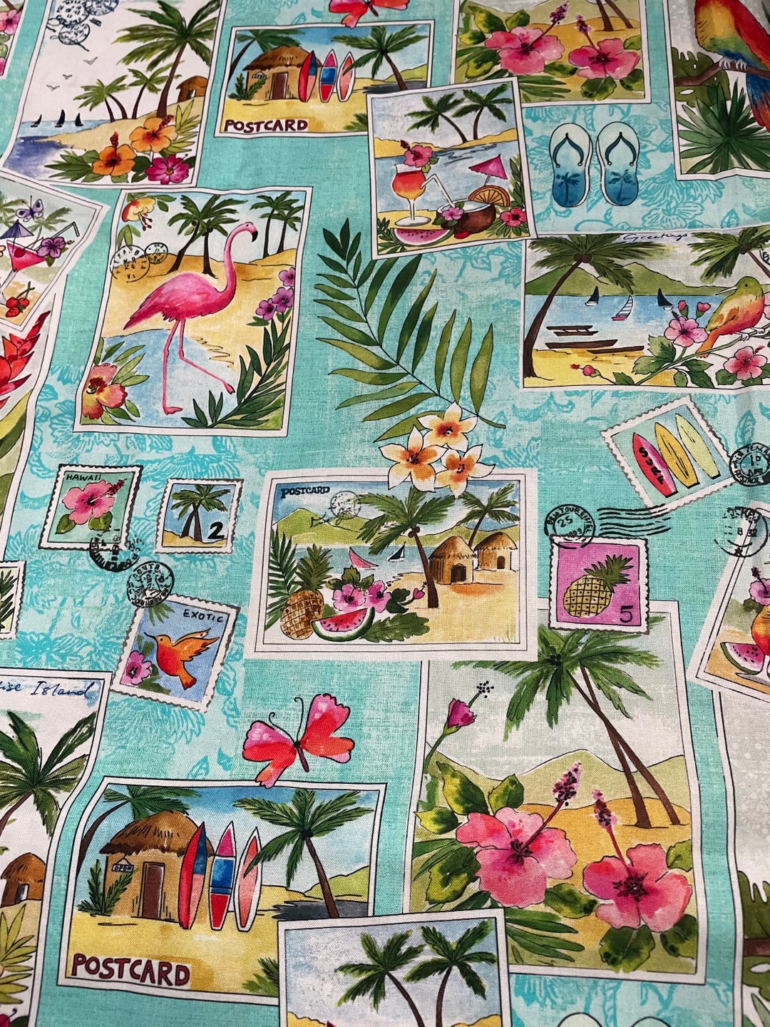 Greeting From... Picture Postcards on a Turquoise Blue - Etsy