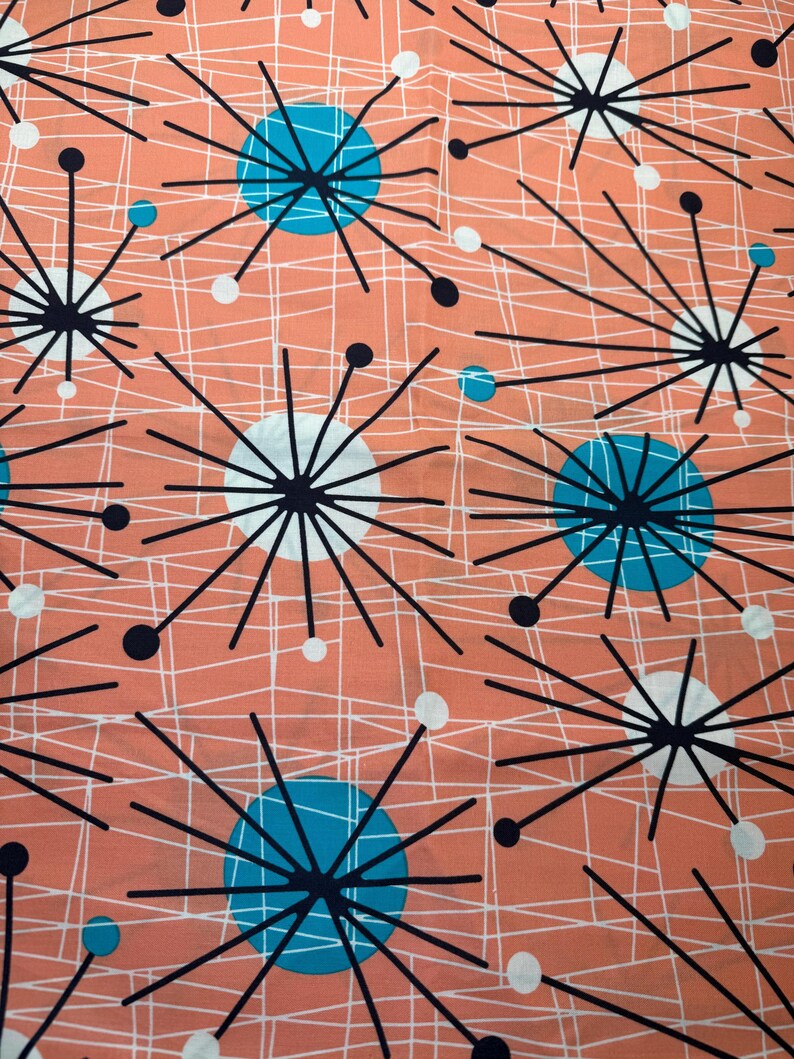 Atomic on Orange Background by Michael Miller / Cotton/fabric Sold by ...