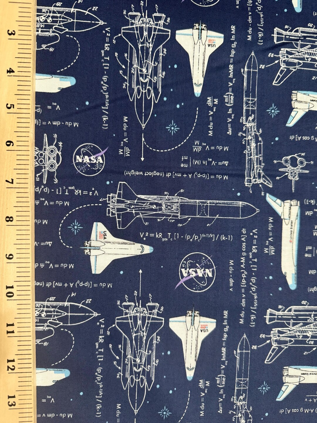 Outer Space by NASA - Rocket Math on Navy Background by RBD/ Cotton ...