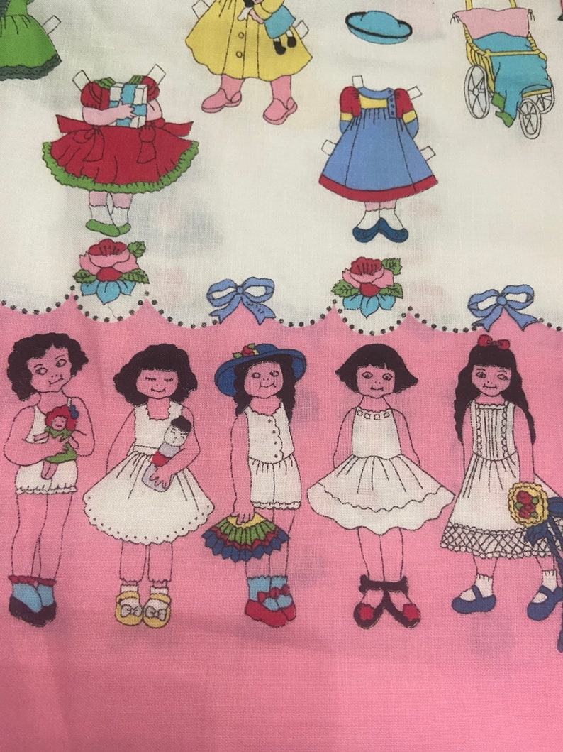 Rare /OOP/ Paper doll border fabric by Mouse Feathers for | Etsy