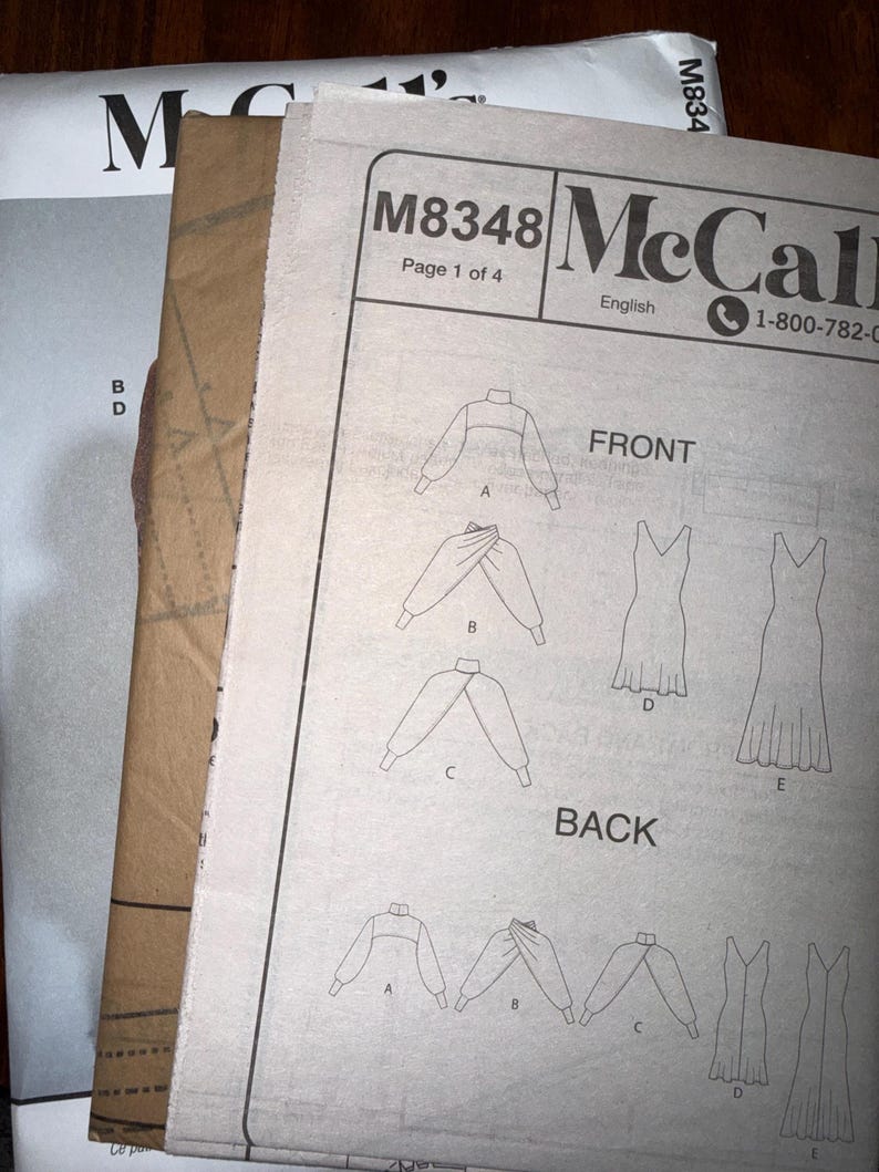Mccalls Misses Dress and Shrug Sewing Pattern #M8348/ Size 6,8,10,12 ...