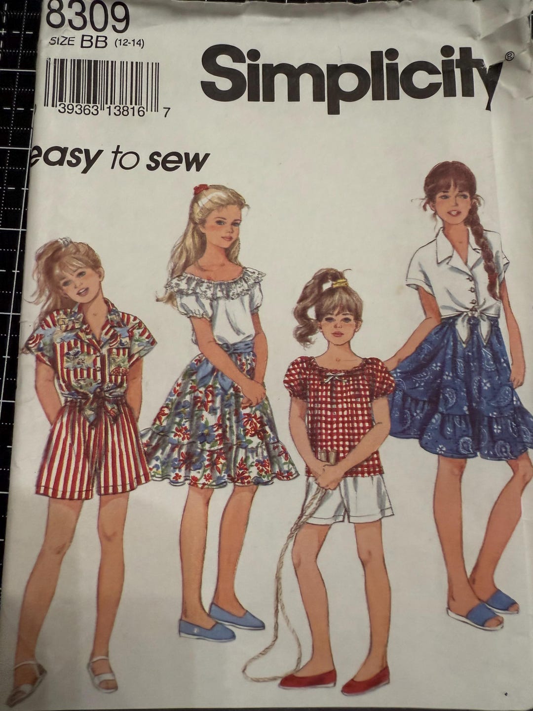 Simplicity Girls Skirt, Shirt and Shorts Sewing Pattern #8309 for Girl ...