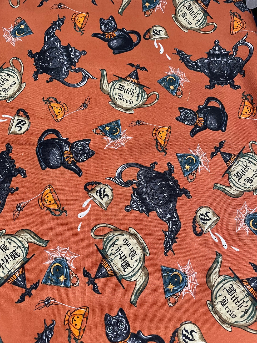 Witches Brew - Cats, Spiders,tea Pot and Saucers by Rachel Hauer for ...