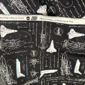 Outer Space by NASA - Rocket Math on Black Background by RBD/ Cotton ...
