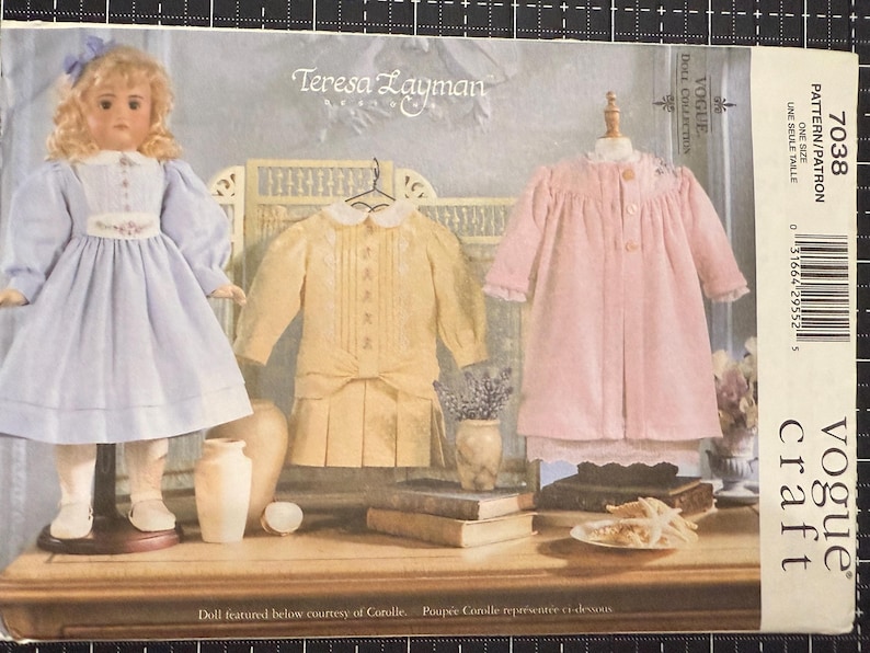 Vogue Doll Collection Sewing Pattern by Teresa Laymen Design #7038/doll ...