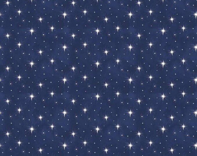 Come Let Us Adore Him - Stars on a Navy Background by Riley Blake ...