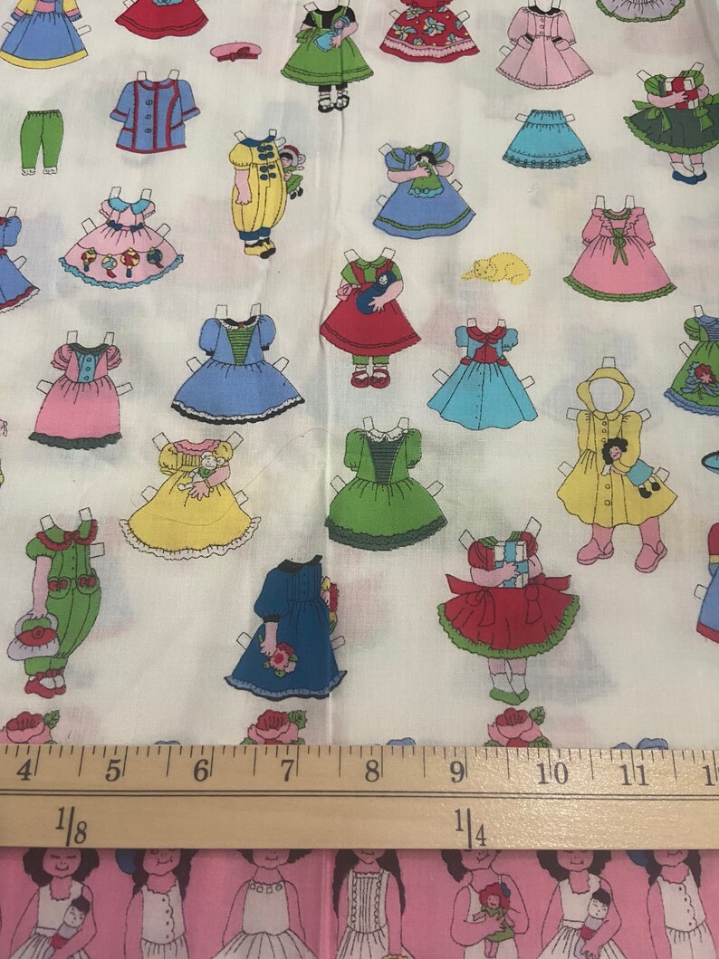 Rare /OOP/ Paper doll border fabric by Mouse Feathers for | Etsy