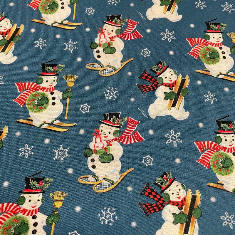 Retro Christmas Fabric - Etsy