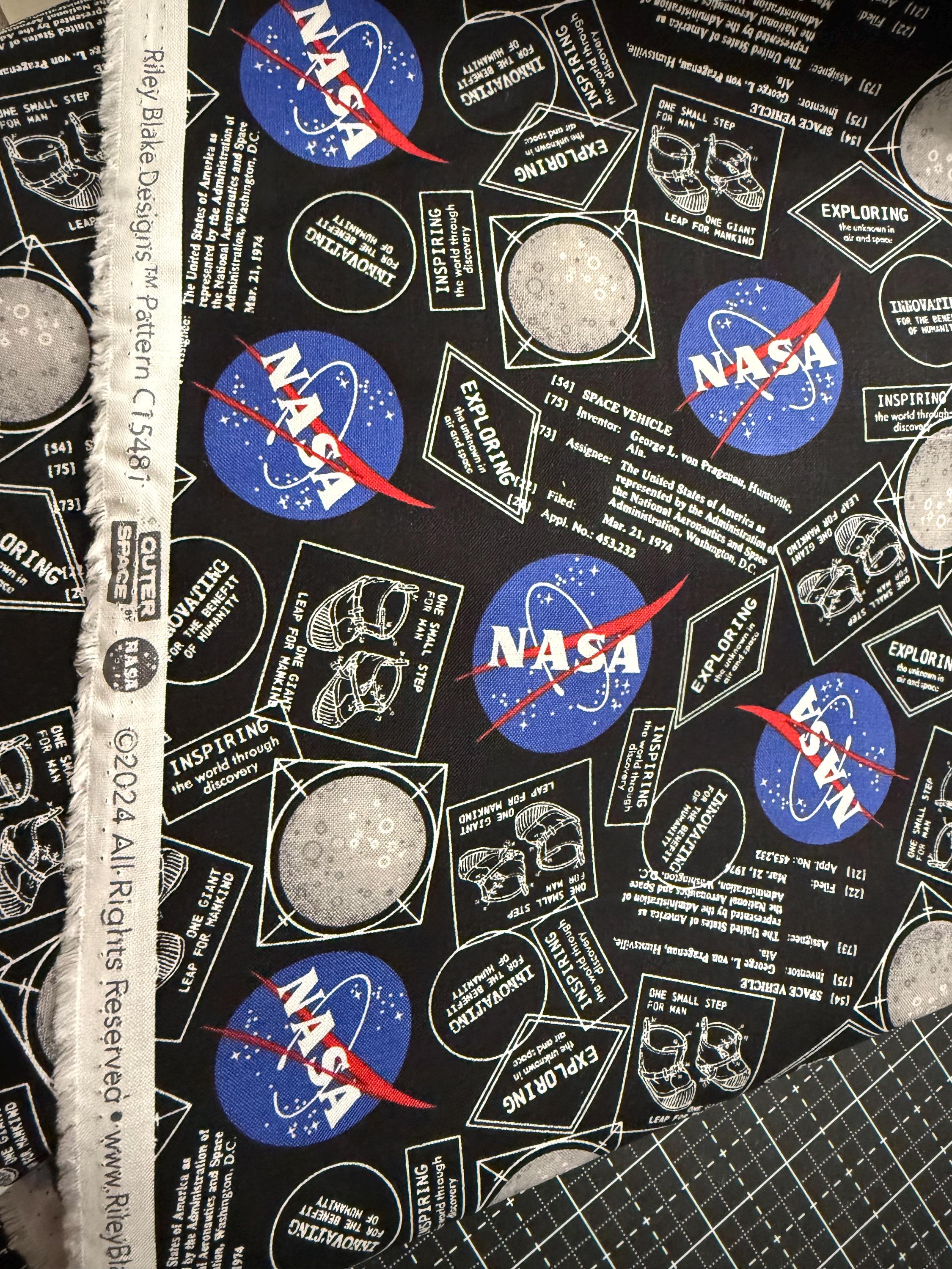 Outer Space by NASA - Moon Boots on Black Background by RBD/ Cotton ...