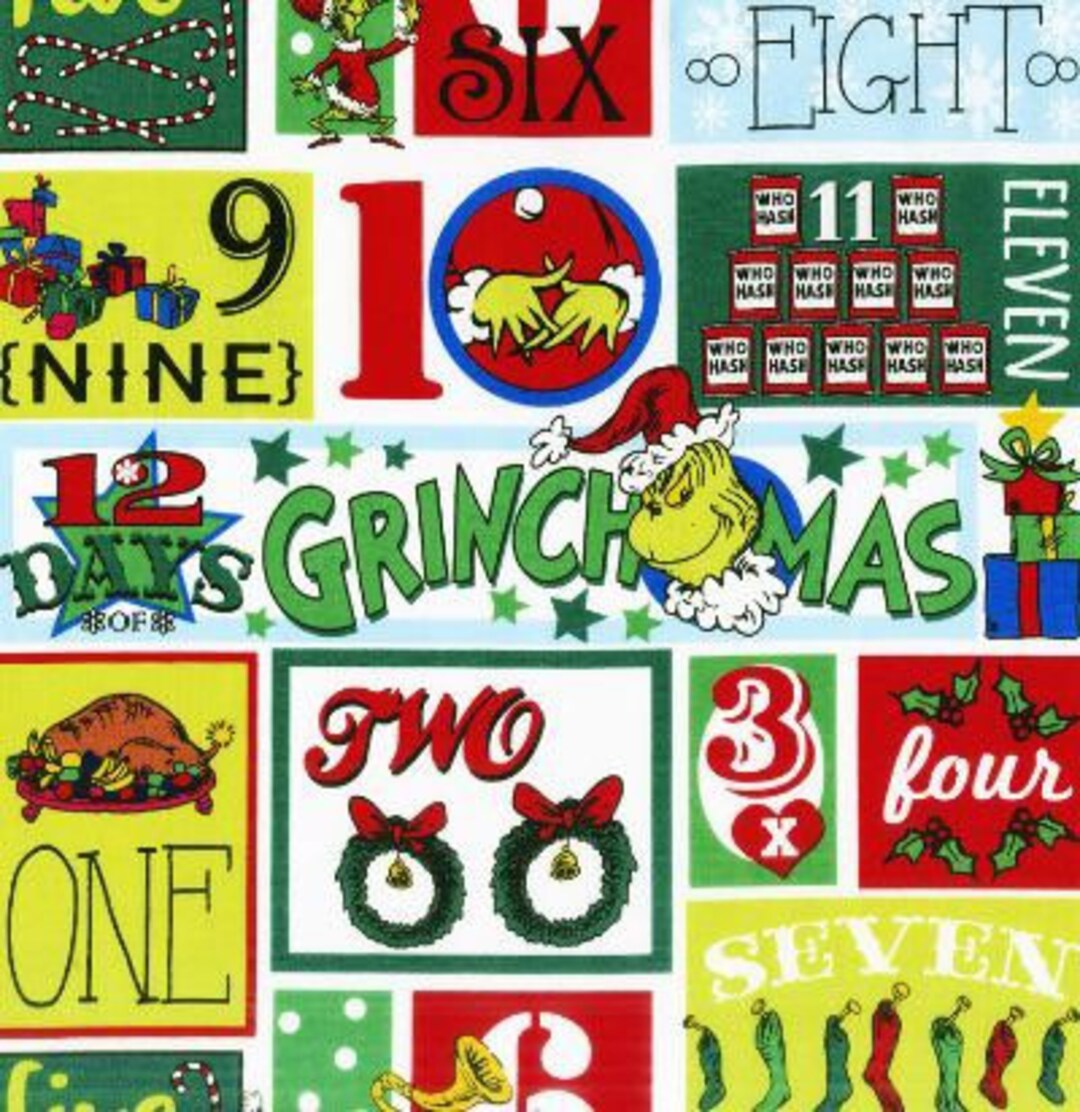 How the Grinch Stole Christmas 12 Days of Grinchmas Block - Etsy