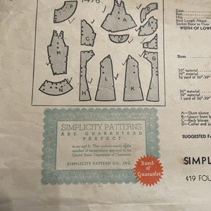 Simplicity Original 1930's Misses Evening Dress Sewing Pattern#1476 ...