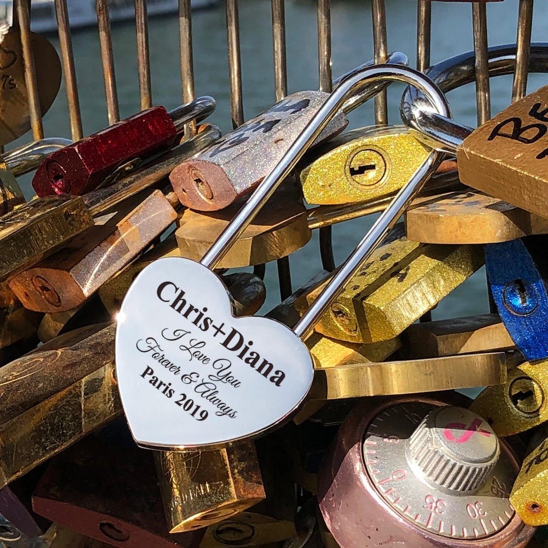 Personalized Love Lock Custom Engraved Silver Love Locks Heart - Etsy